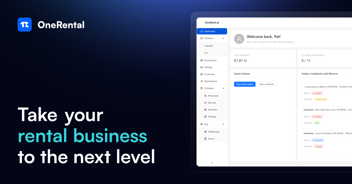 OneRental - Modern rental management software